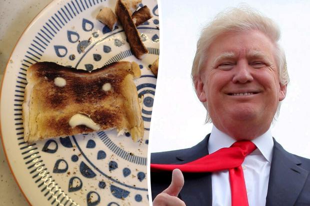 'We locked eyes and I froze': Woman spots Donald Trump's face in her toast