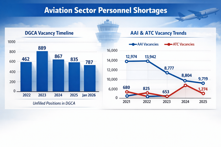 Staff crunch causing lapses in aviation safety? Govt data reveals ...