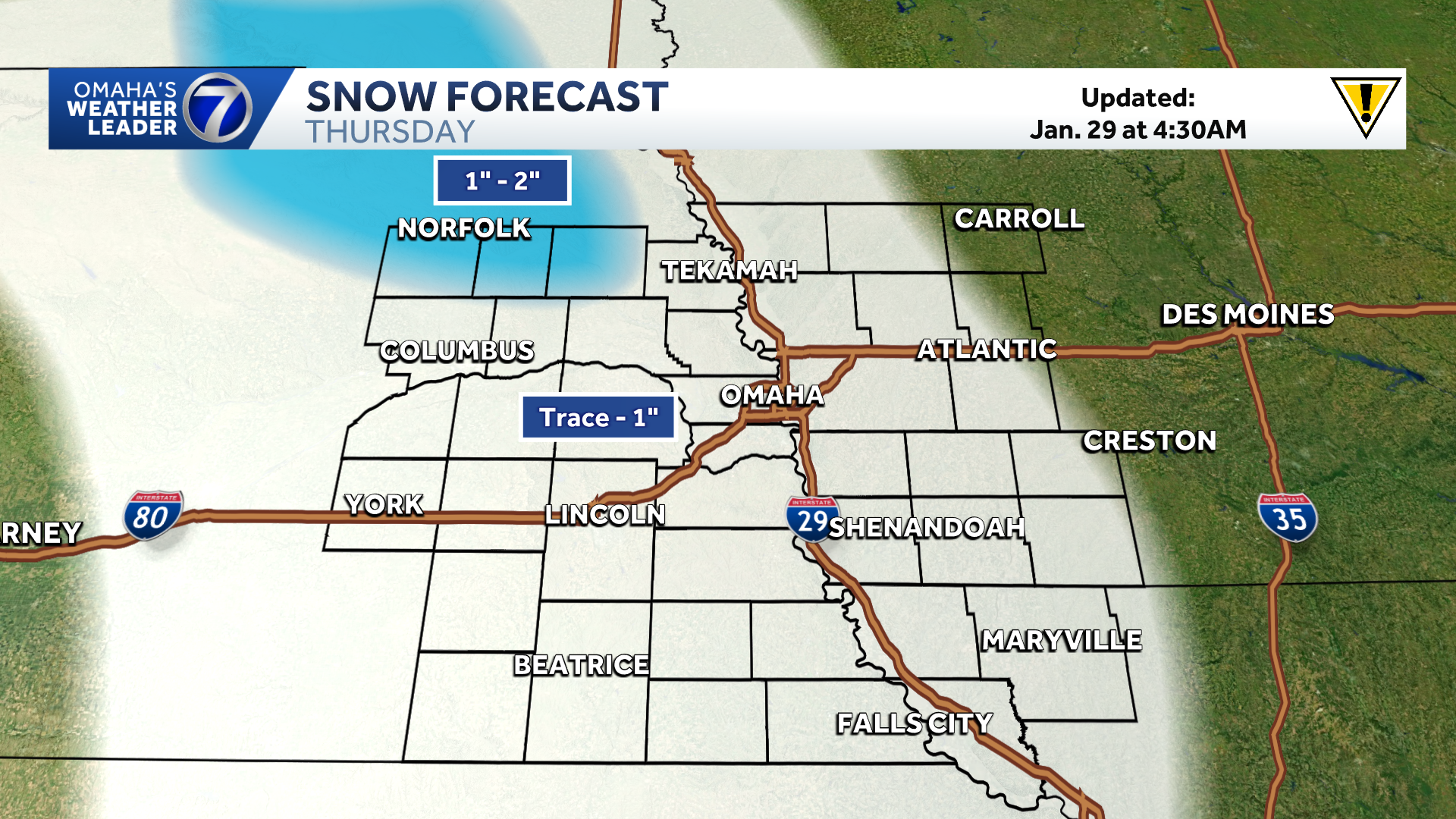 Light snow Thursday morning, another shot of cold into weekend