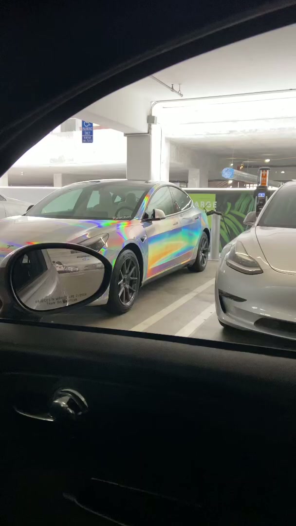 Holographic Silver Tesla Model 3 - Coolest Looking