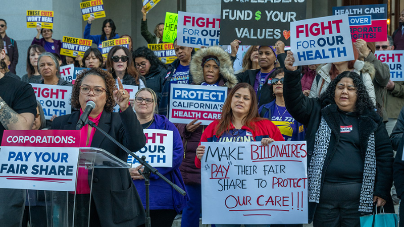 Watch Assemblymember Mia Bonta speak at Fight for Our Health rally at ...