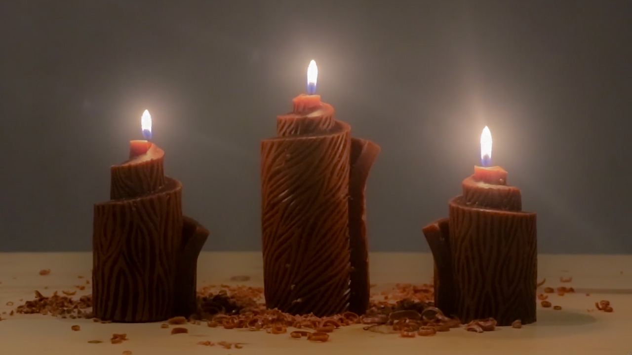 Handmade wooden texture candle tutorial for beginners and creators