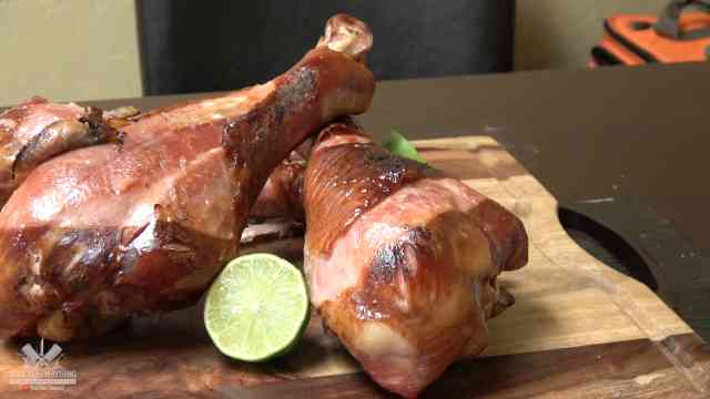 Sous vide smoked turkey legs