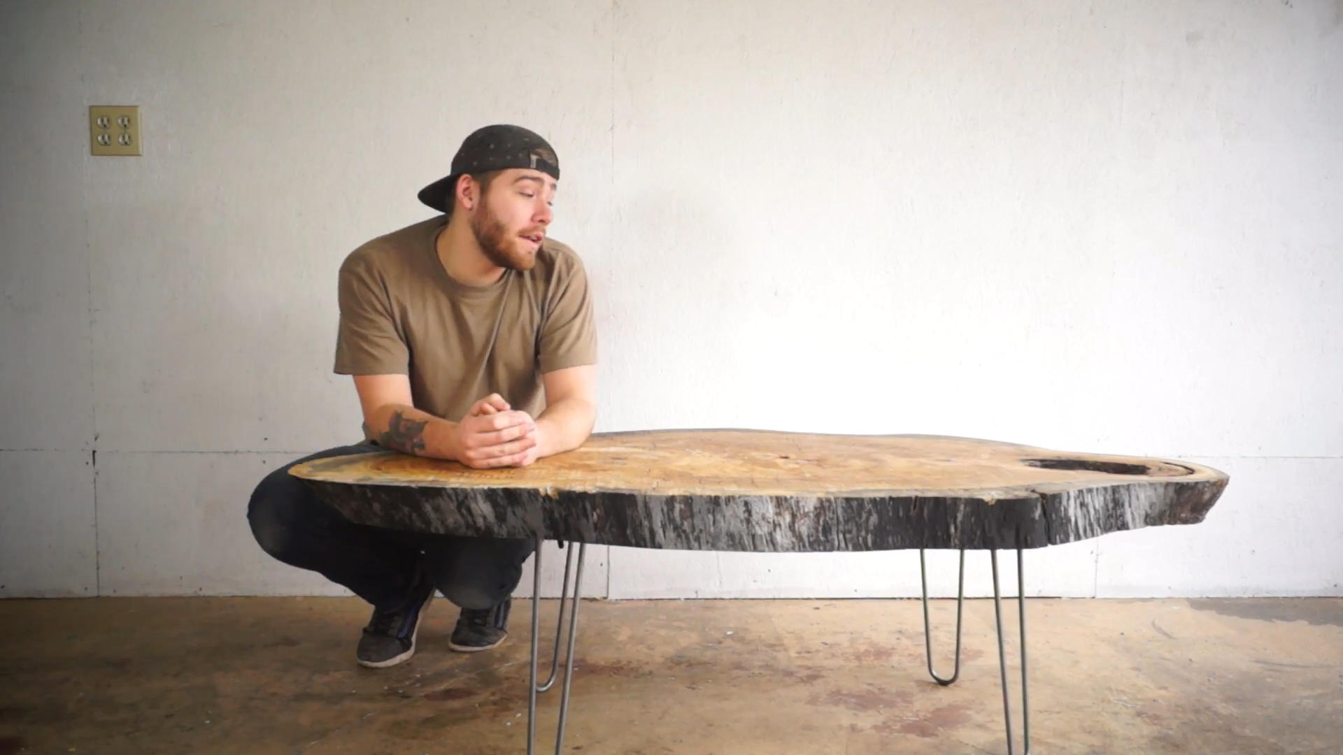 How to turn a warped live-edge slab into a modern coffee table