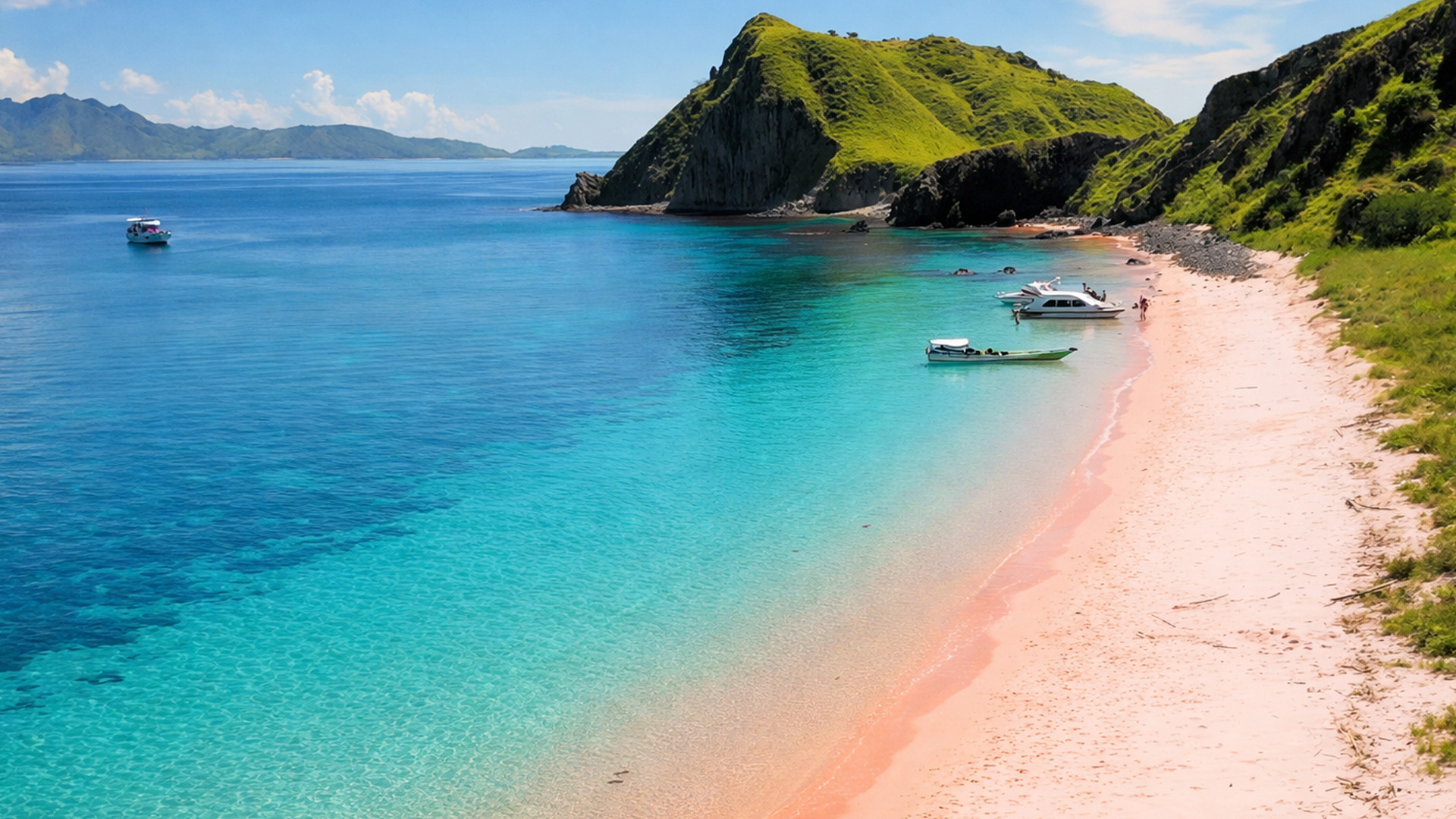 Avez-vous déjà vu une plage de sable rose comme celle-ci?