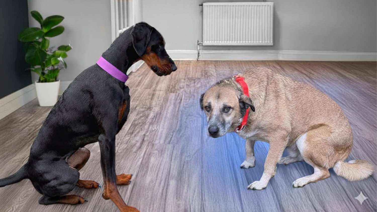 My dog's gentle approach to a terrified abused rescue