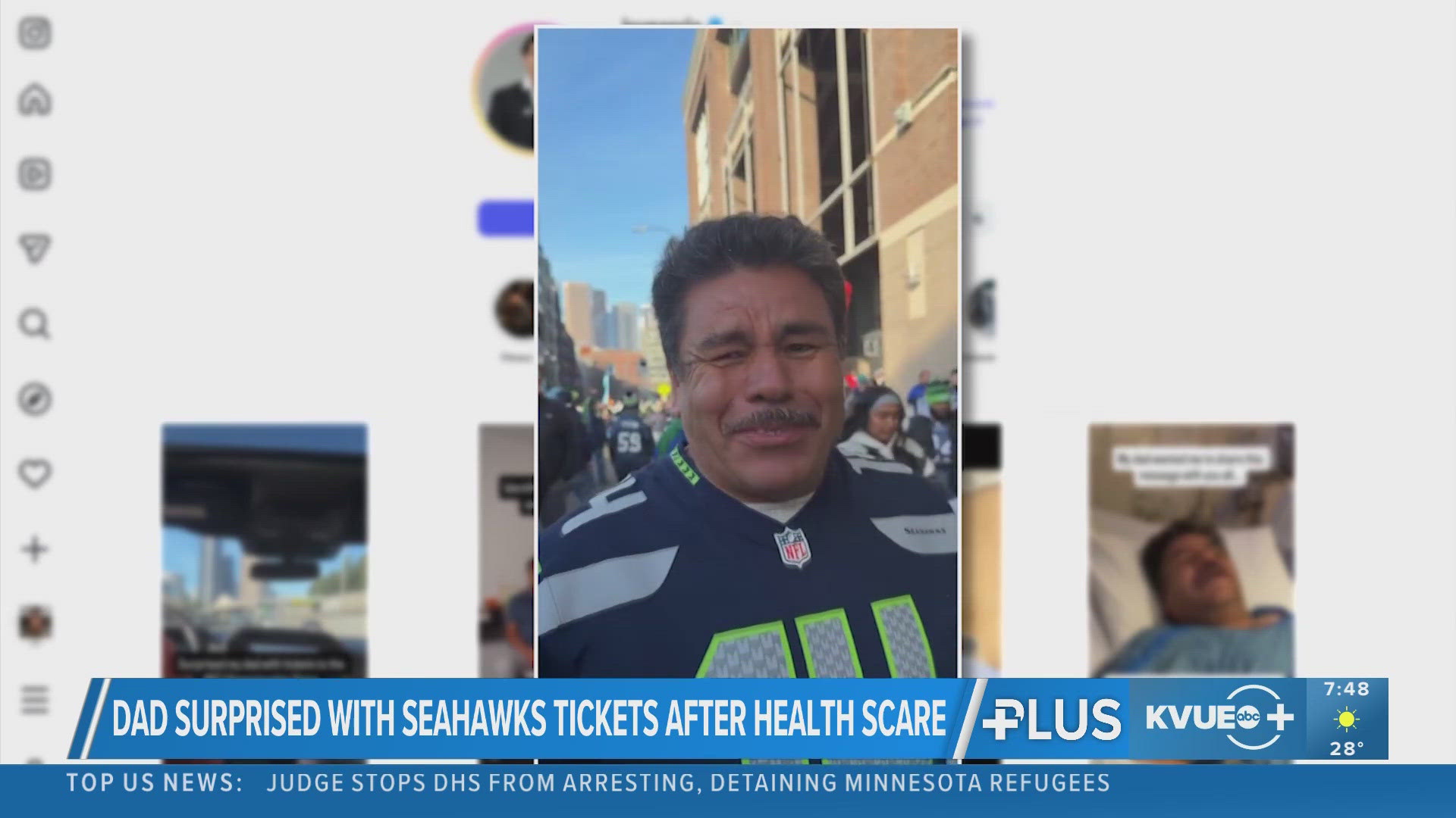 Son surprises father with Seattle Seahawks tickets after health scare
