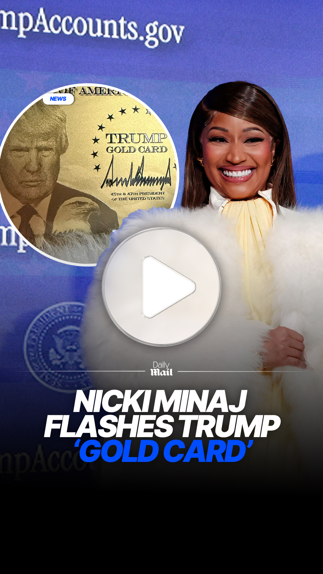 Nicki Minaj shows off Trump immigration gold card at DC event