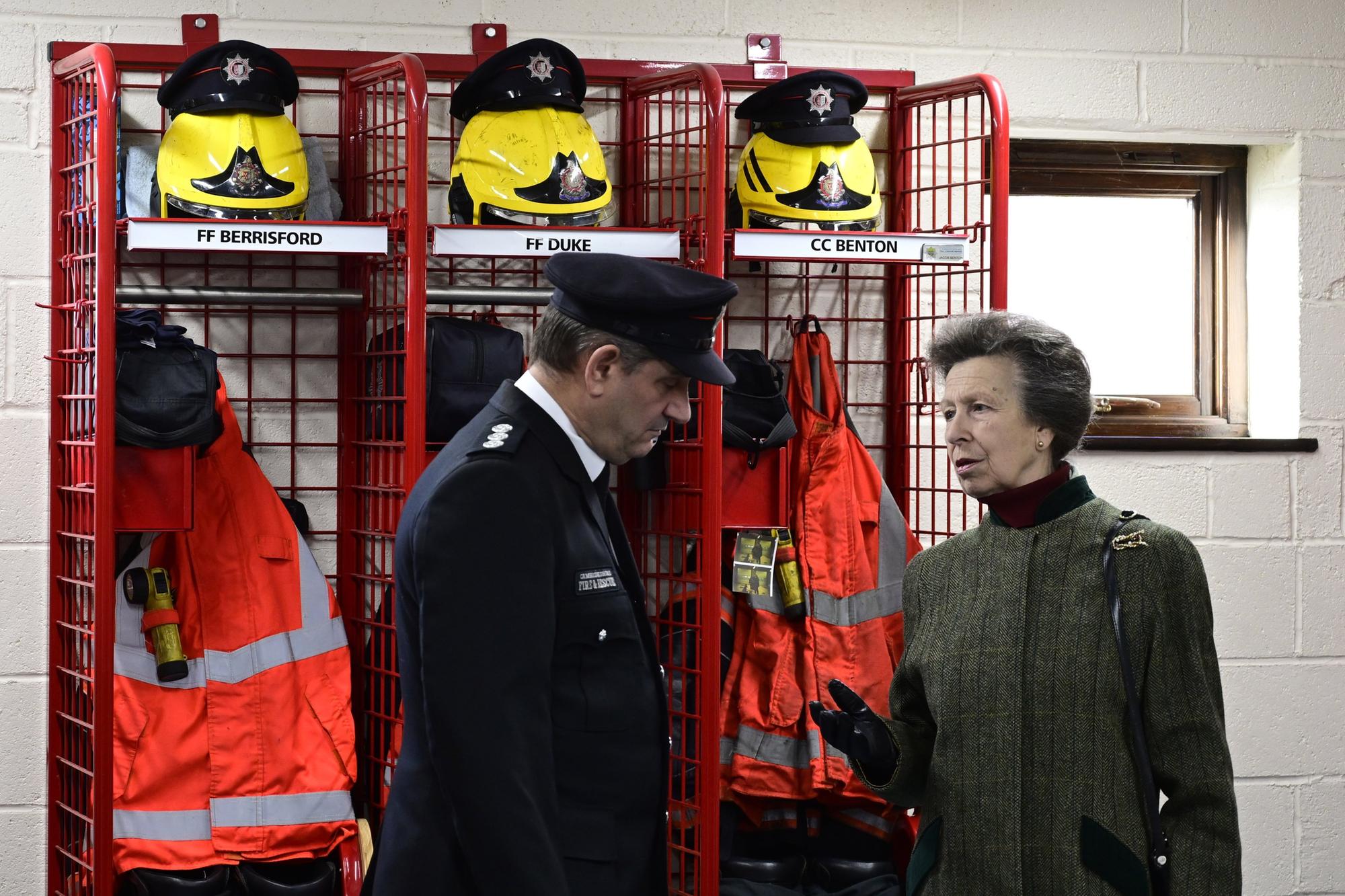In pictures: Princess Royal cracks jokes on visit to volunteer fire ...