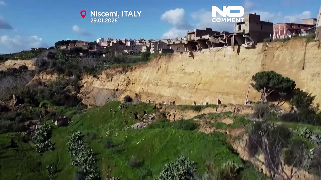 Fear in Sicily's Niscemi as massive landslide threatens to widen