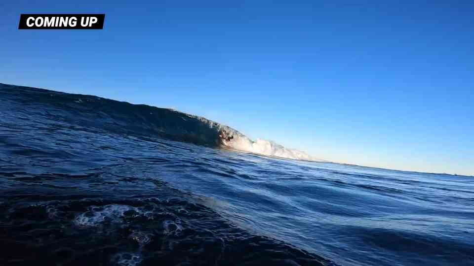 The boys find a hidden reef break at sunset and it gets heavy