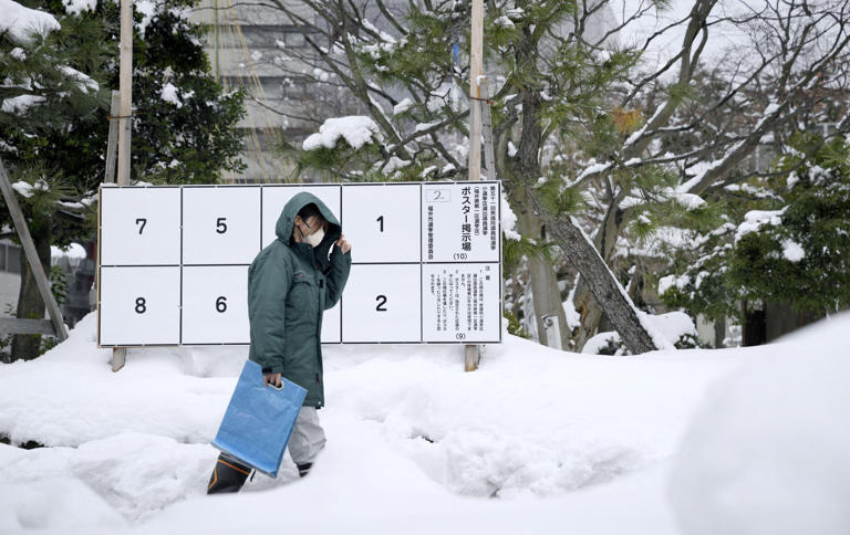 Japan braces for 70cm of snow and -23C cold snap ahead of election