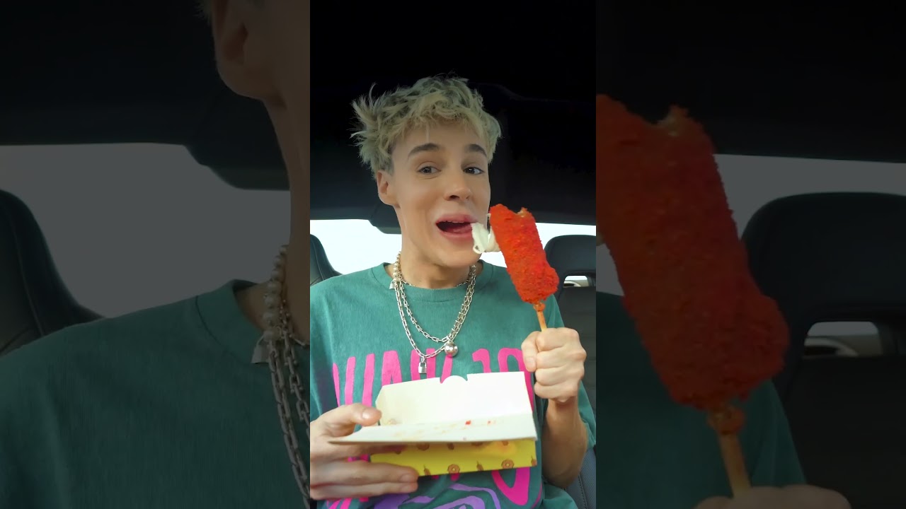 Trying the cheesiest Korean corn dog in the world