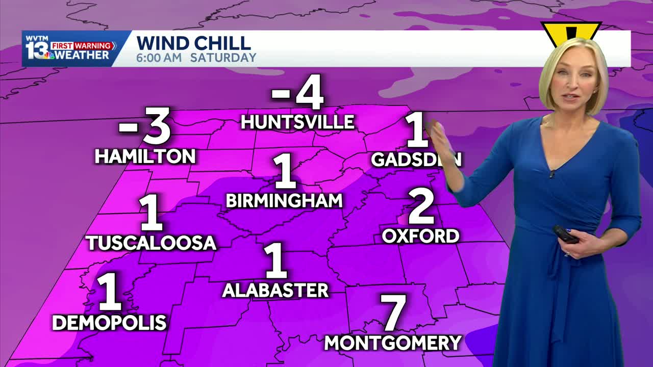 Alabama is under an extreme cold watch with wind chills near zero and ...