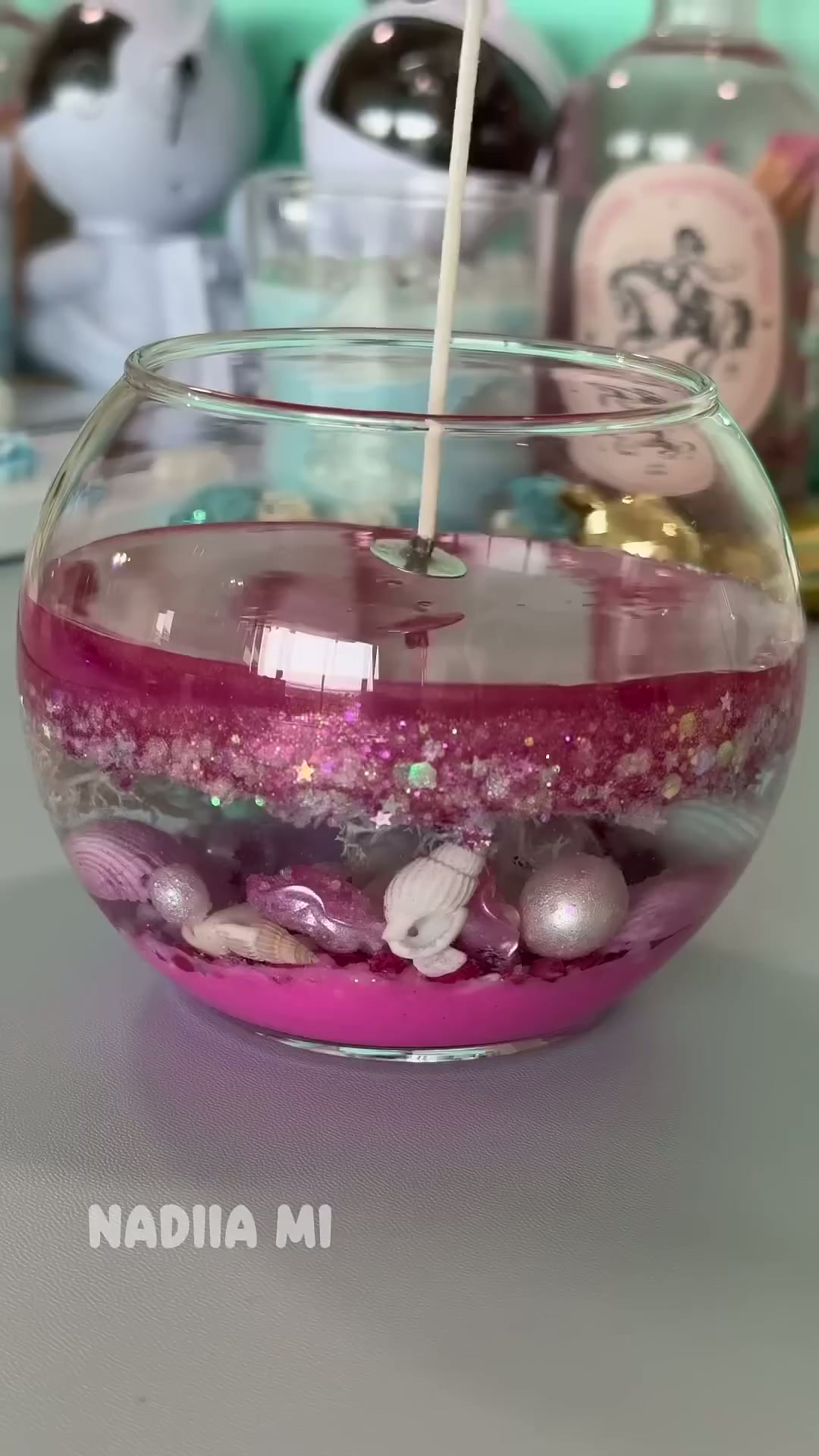 DIY pink water candle | Relaxing ASMR candle making💖