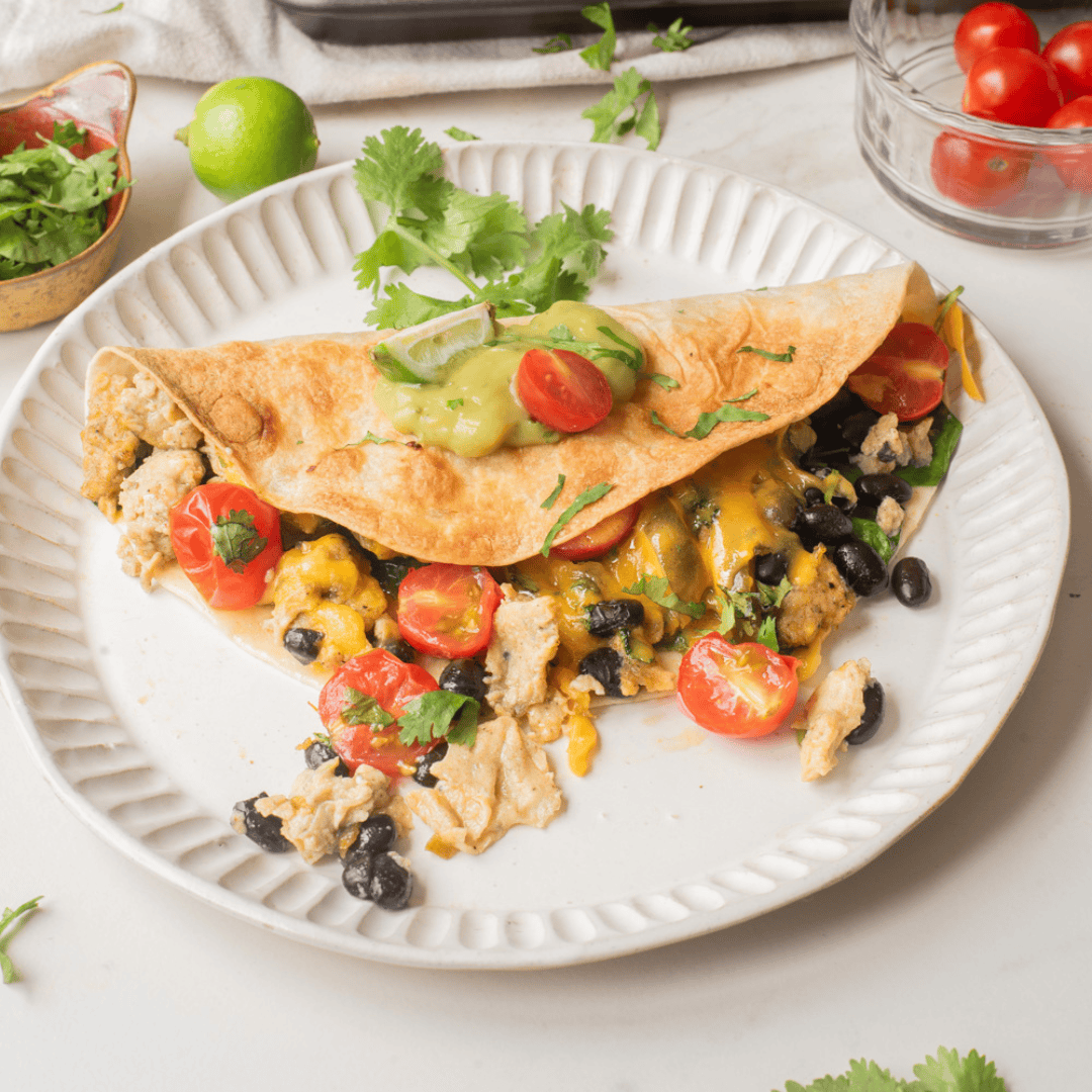 Vegetarian breakfast quesadilla