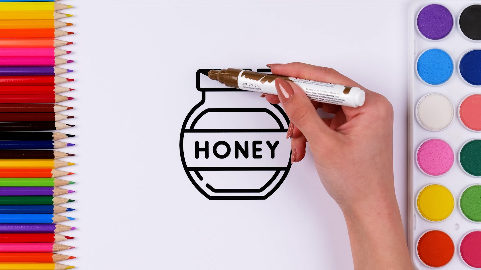 Honey drawing | Learning color names together