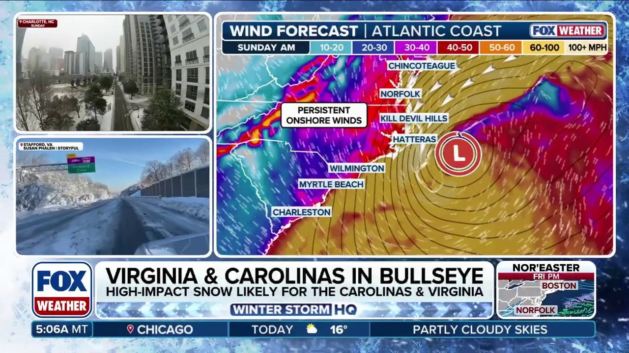 Nor'easter takes aim at East Coast