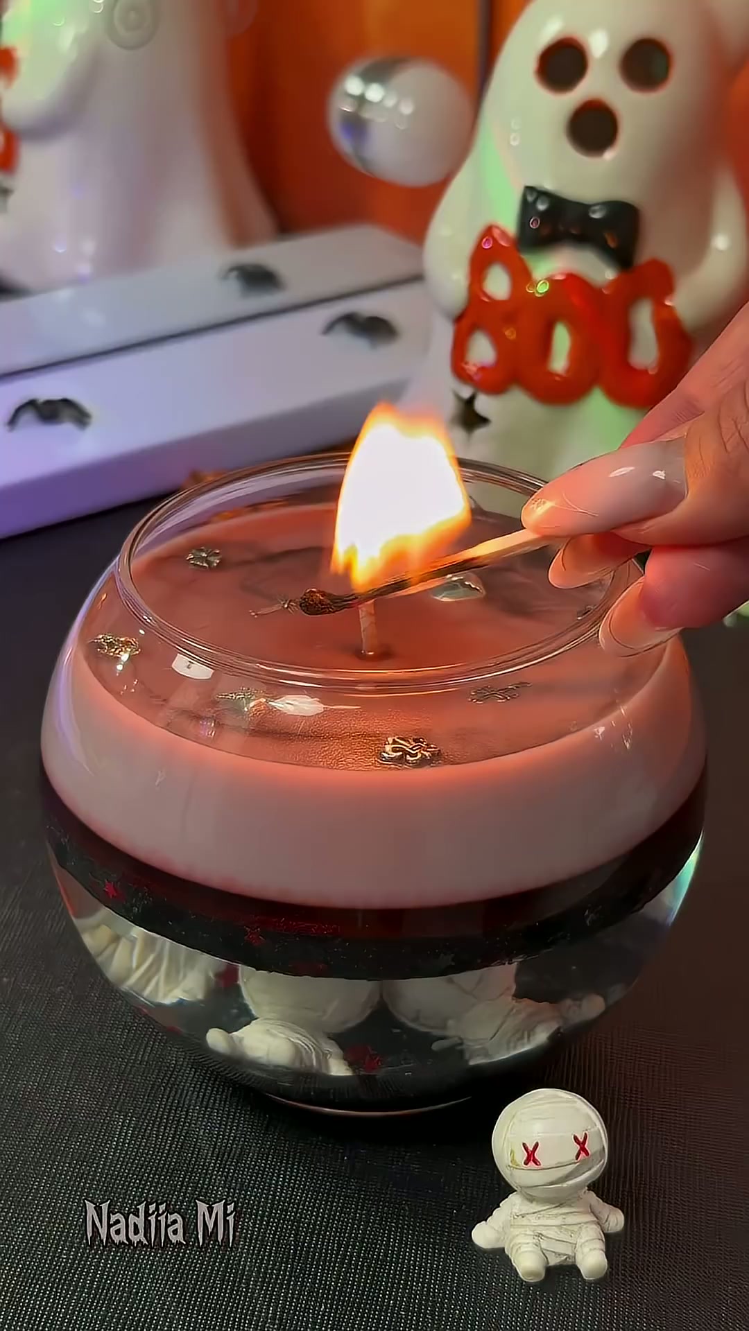 Creepy-cute candle DIY for Halloween 🎃 | Relaxing ASMR sounds