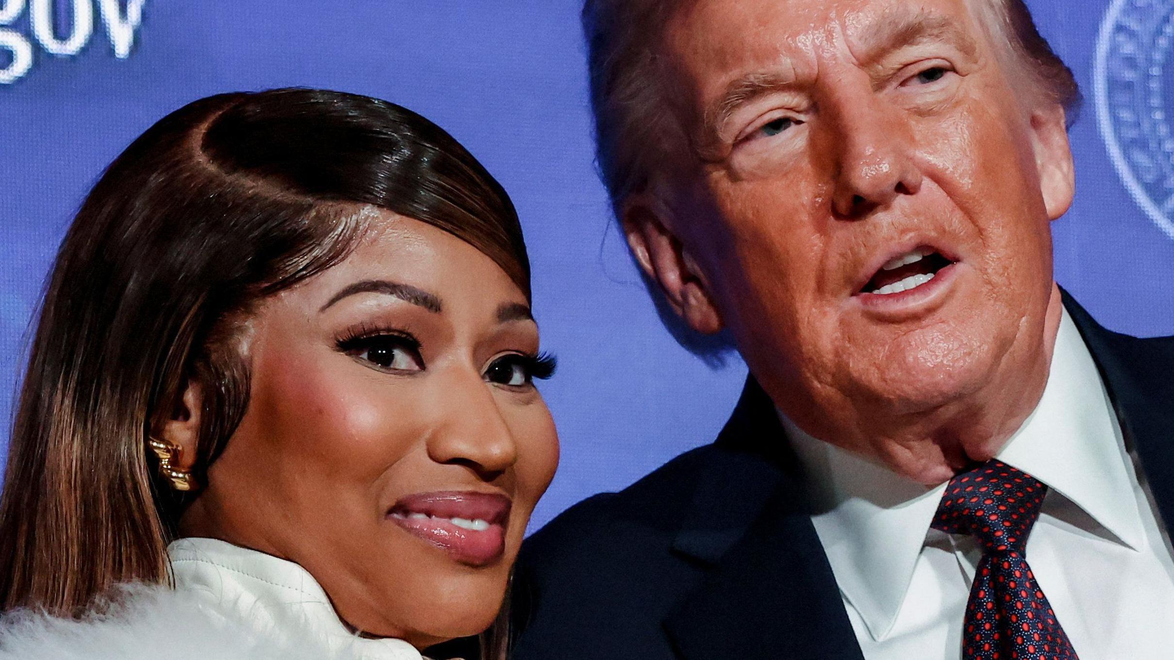 Nicki Minaj calls herself Trump's 'number one fan' and shows off gold ...