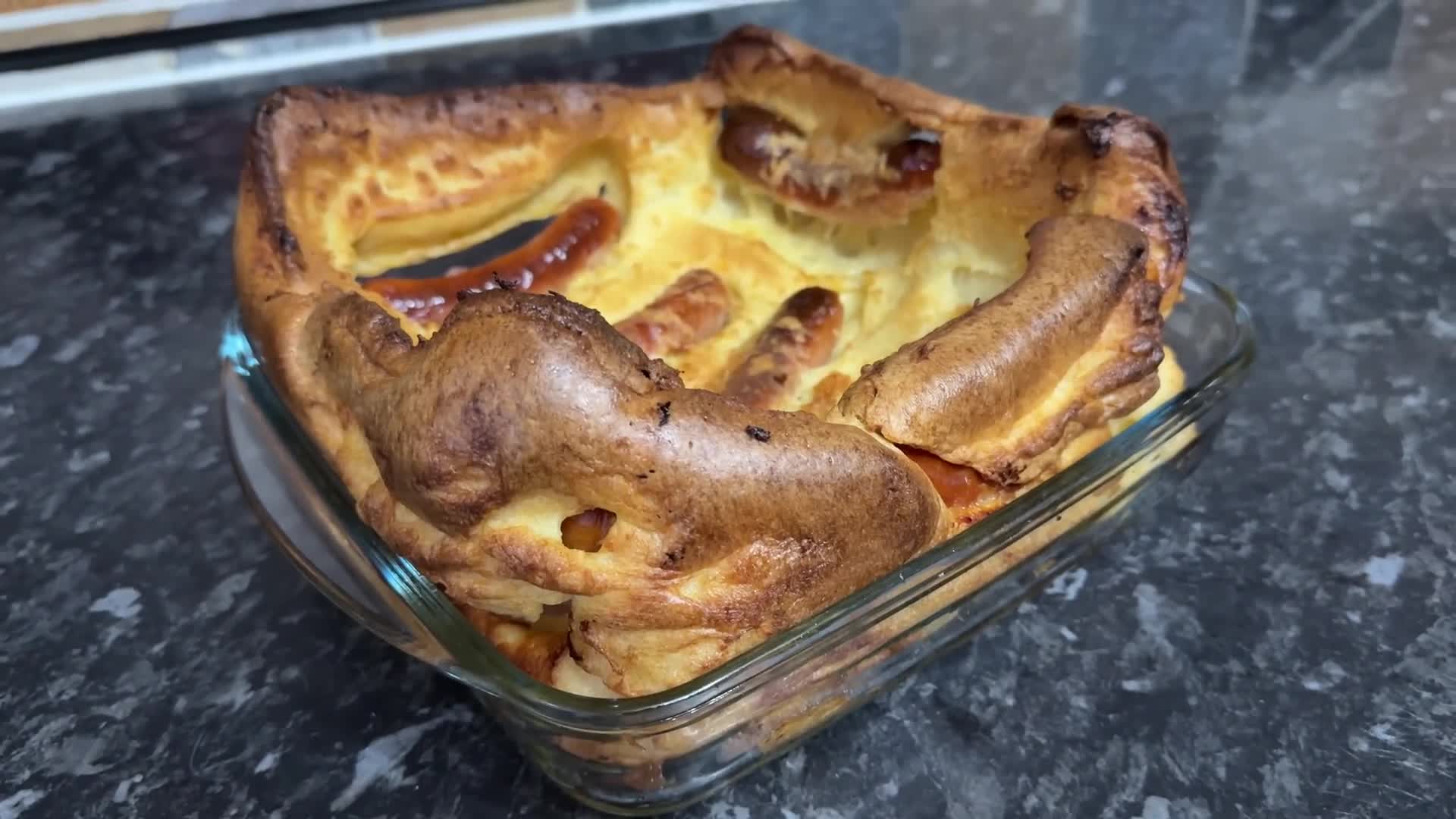 Simple toad in the hole with sausages