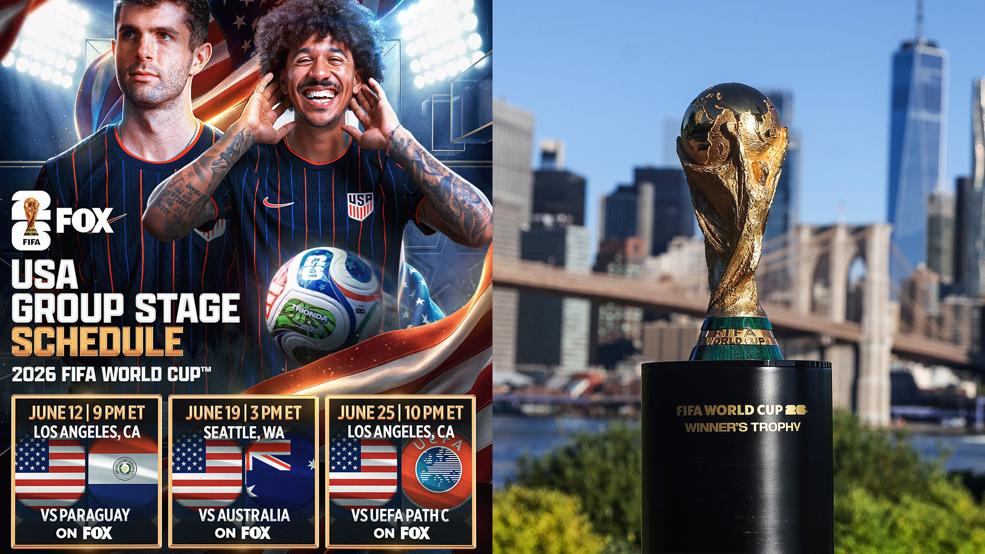 FIFA World Cup 2026 broadcast schedule: Record 70 matches on FOX; 34 on FS1
