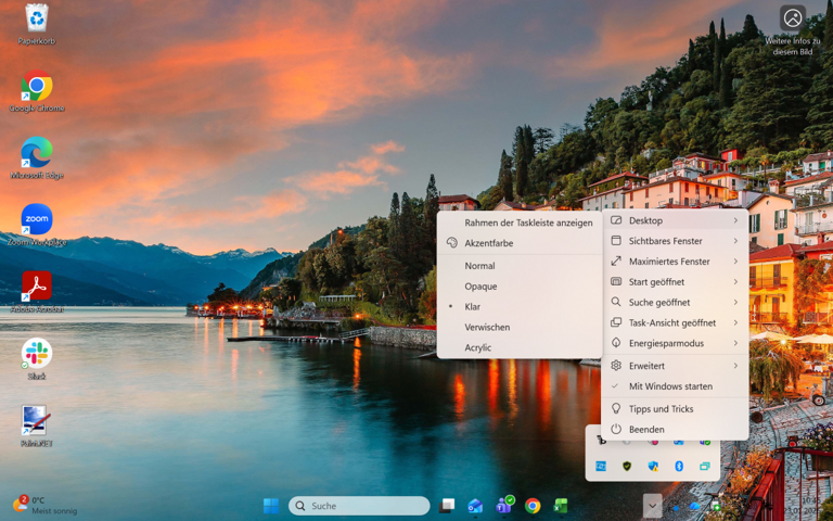 So machen Sie die Windows-Taskleiste transparent – sieht cool aus und ...
