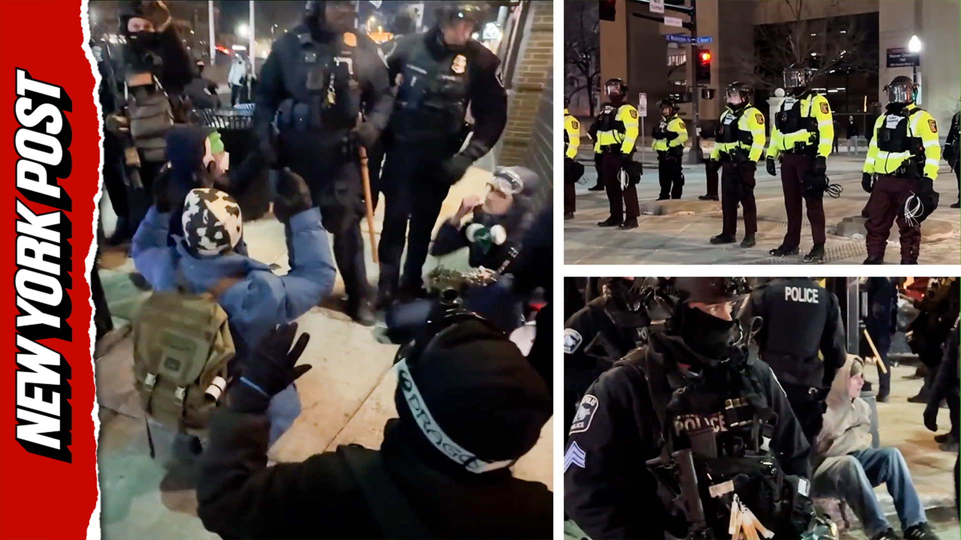 Chaos outside Minneapolis hotel as police arrest dozens at anti-ICE protest