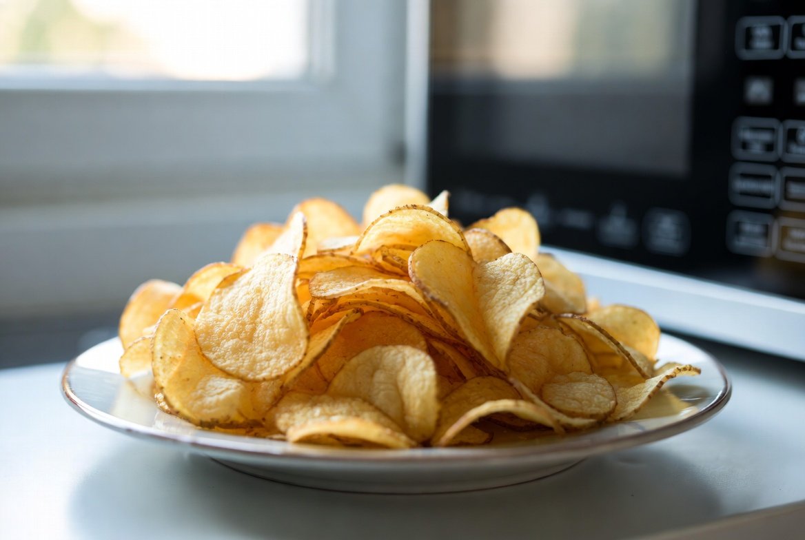How to make crispy homemade potato chips in the microwave