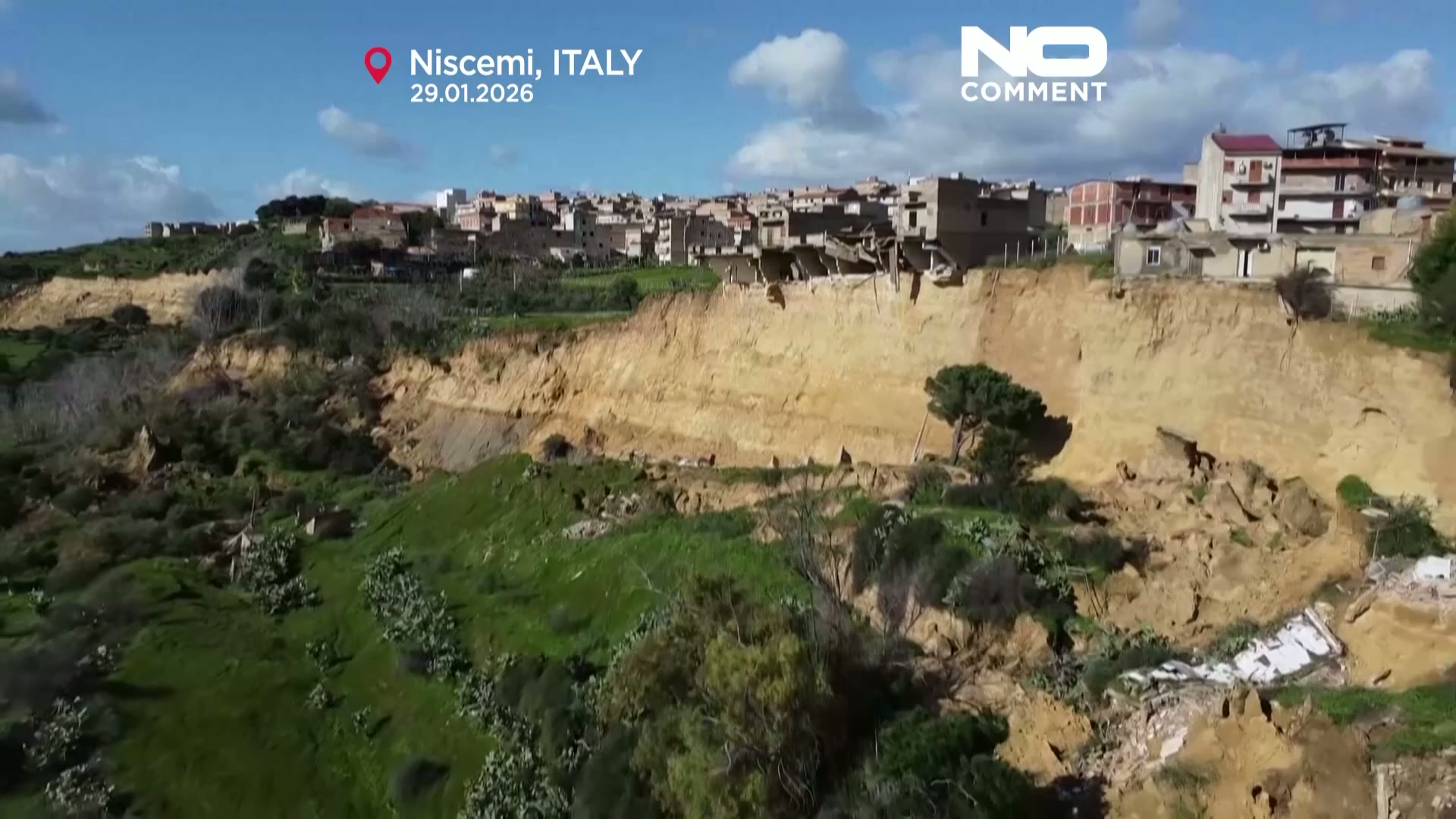 Fear in Sicily's Niscemi as massive landslide threatens to widen