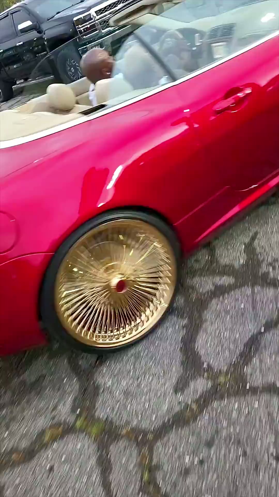 Super clean Jaguar Vert on gold wire wheels