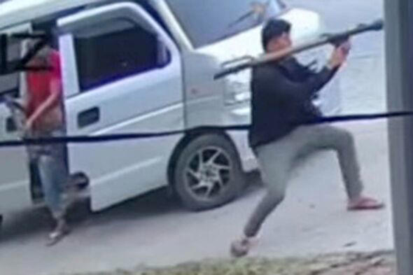 Insane moment man fires rocket launcher at mayor's car in broad ...