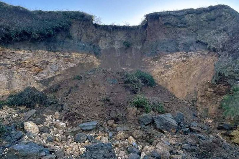 Cliff collapses at Welsh beach as people urged to avoid the area