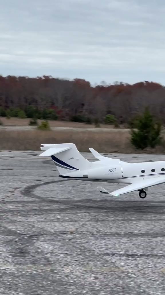 RC private jet battles crosswind landing