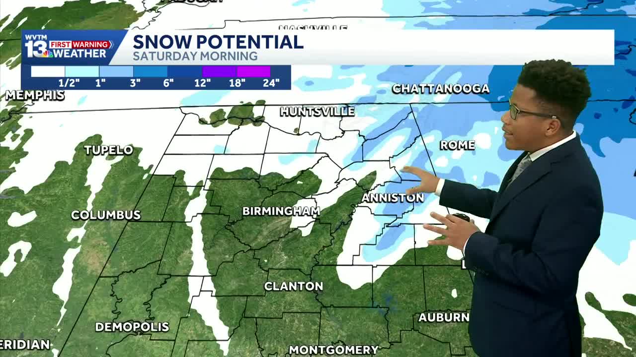 Snow showers in Alabama: Low impact snow in the weather forecast this ...