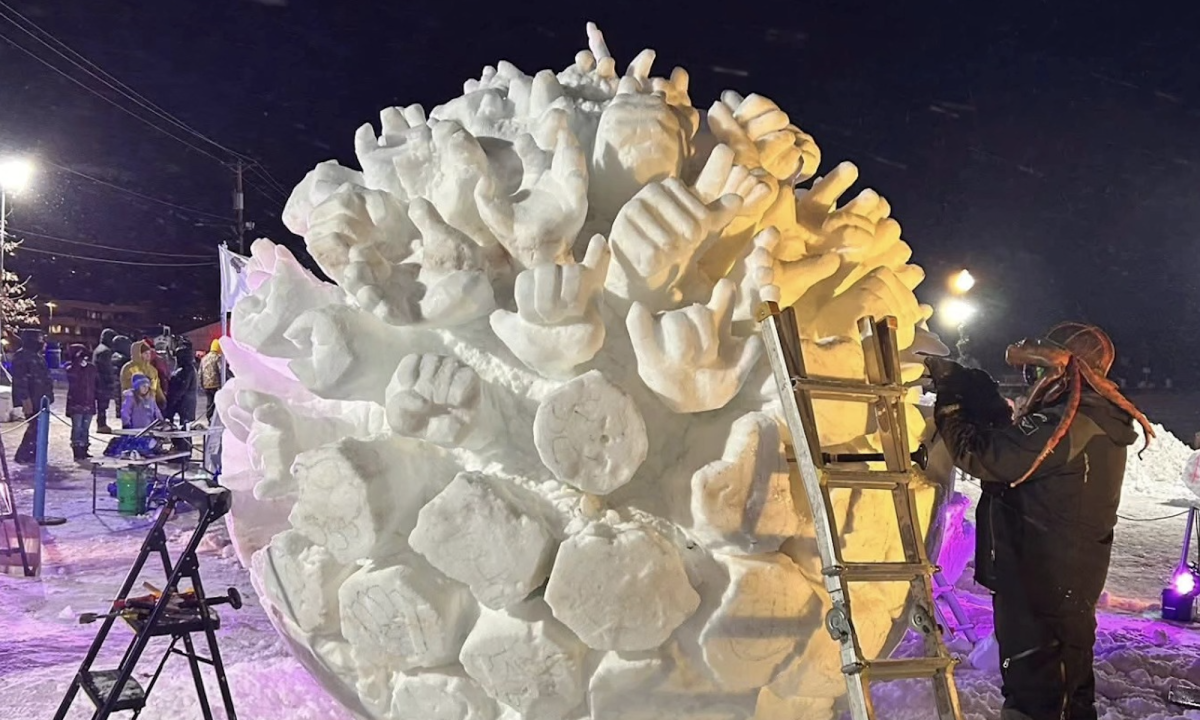 Entry in World Snow Sculpting Championship banned for anti-ICE messaging