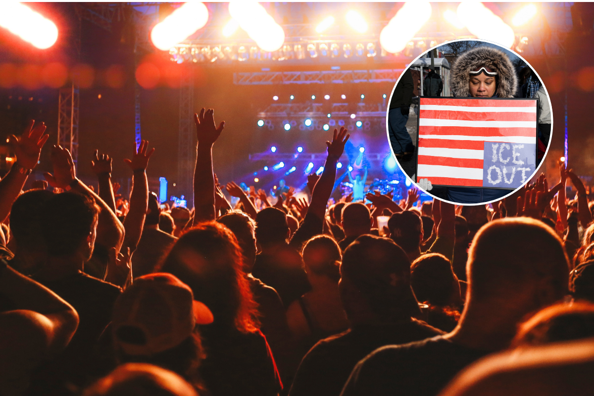 Pop star pauses performance to condemn US immigration agents