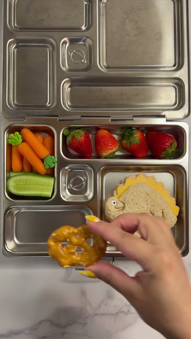 Dinosaur lunch #viral #kidslunchbox #bentobox #lunchbox #tinatakeslunch ...
