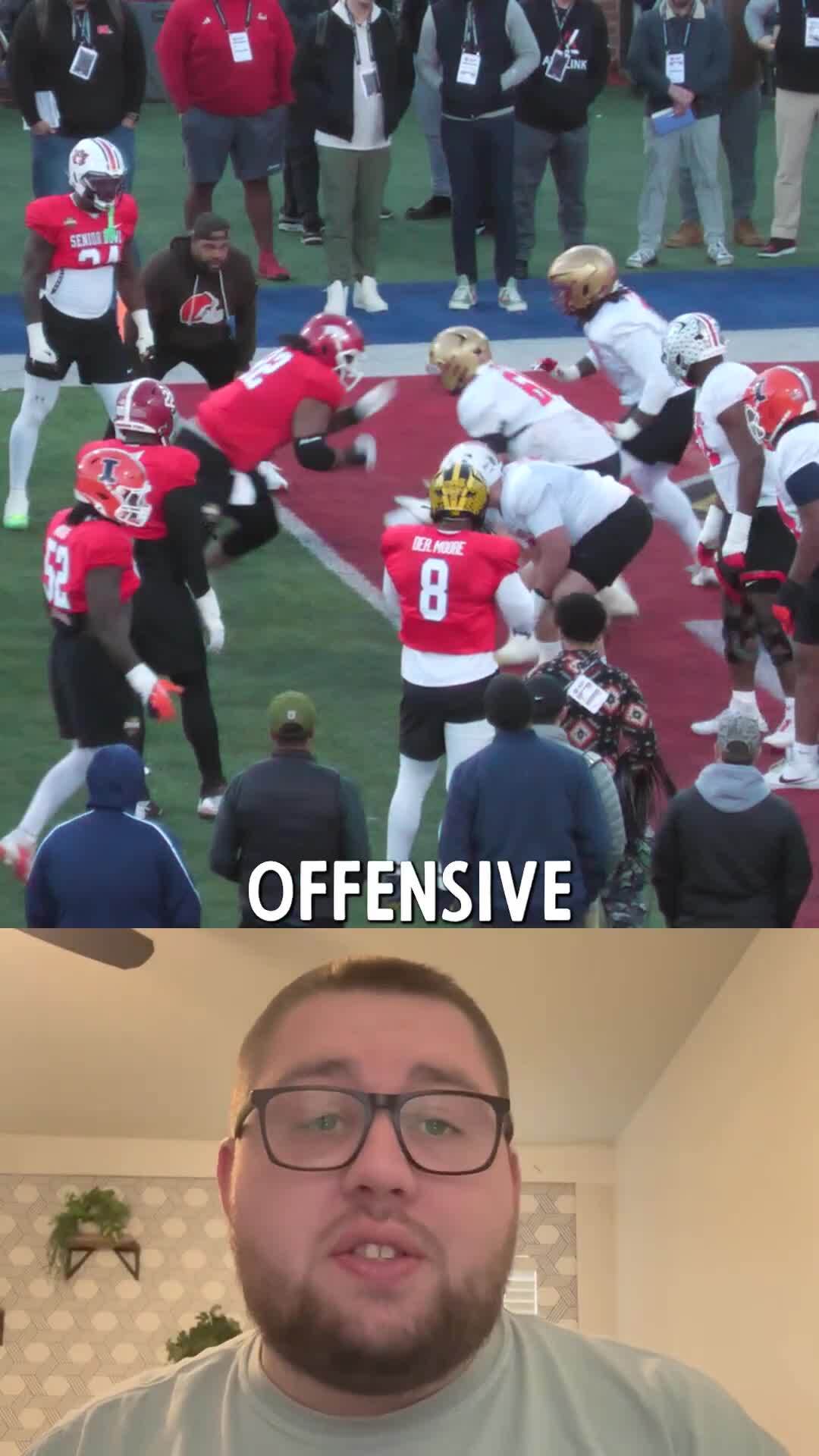 Logan Taylor had a strong Day 1 at the Senior Bowl