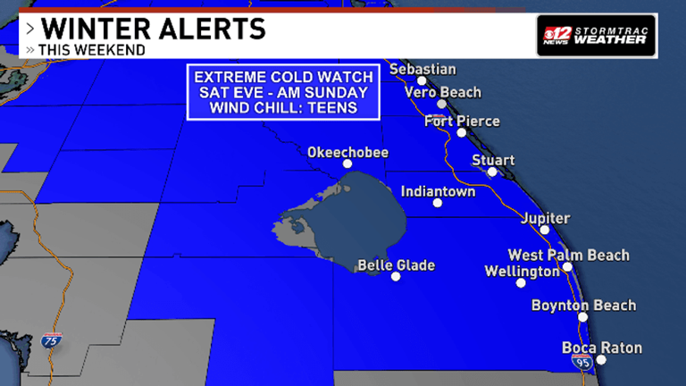 Extreme cold watch issued Sat night-Sun morning