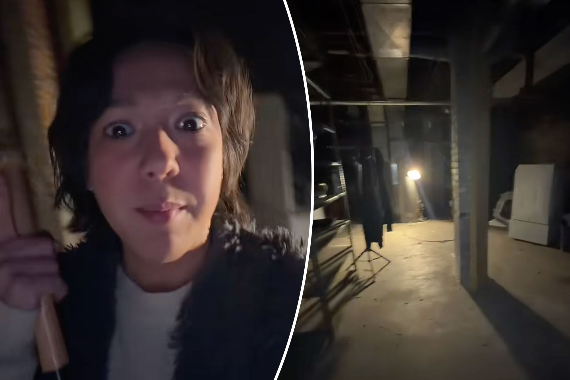 Spooked woman gives tour, bat in hand, of her ‘horror movie’ cellar ...