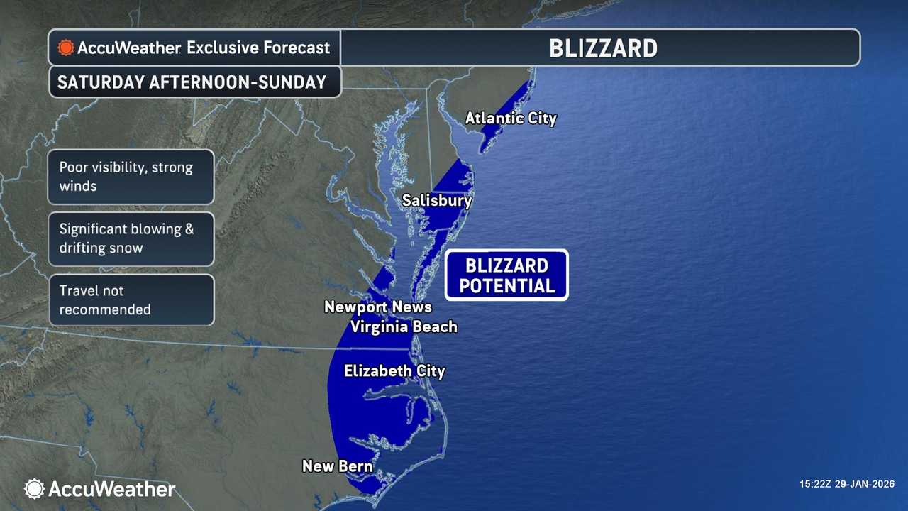 Blizzard conditions possible for these locations as powerful nor'easter ...