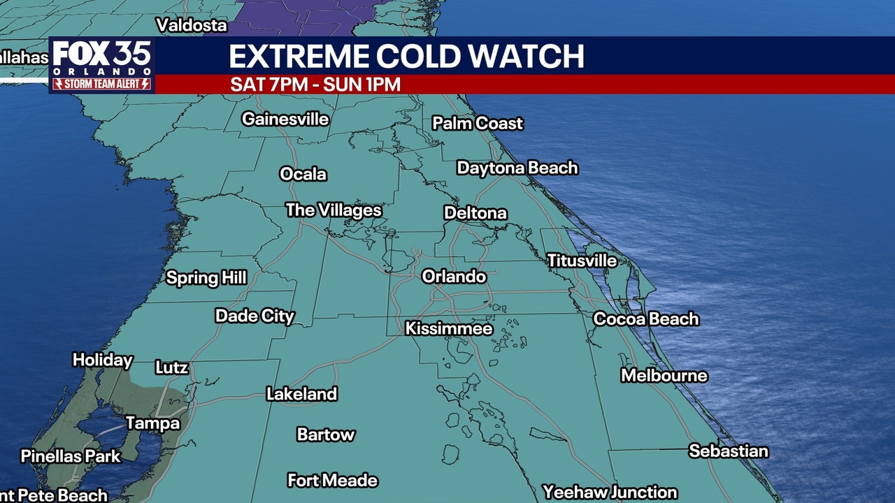 Rare 'Extreme Cold Watch' issued for all Central Florida ahead of ...