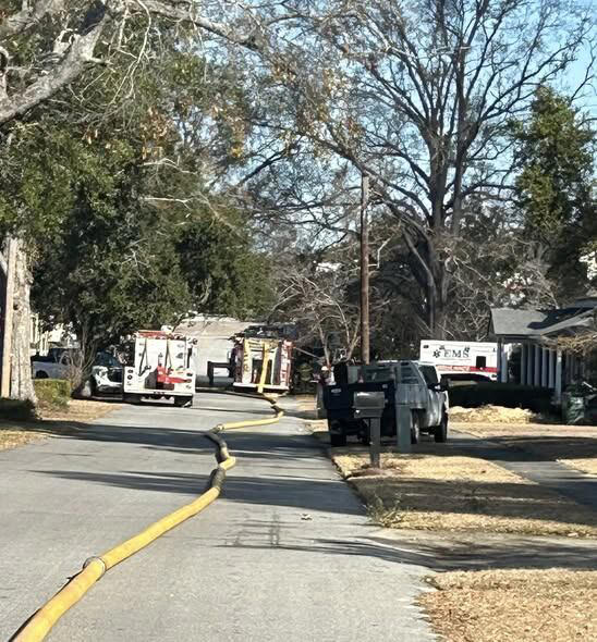 Structure fire at South Roundtree Street near the post office area ...