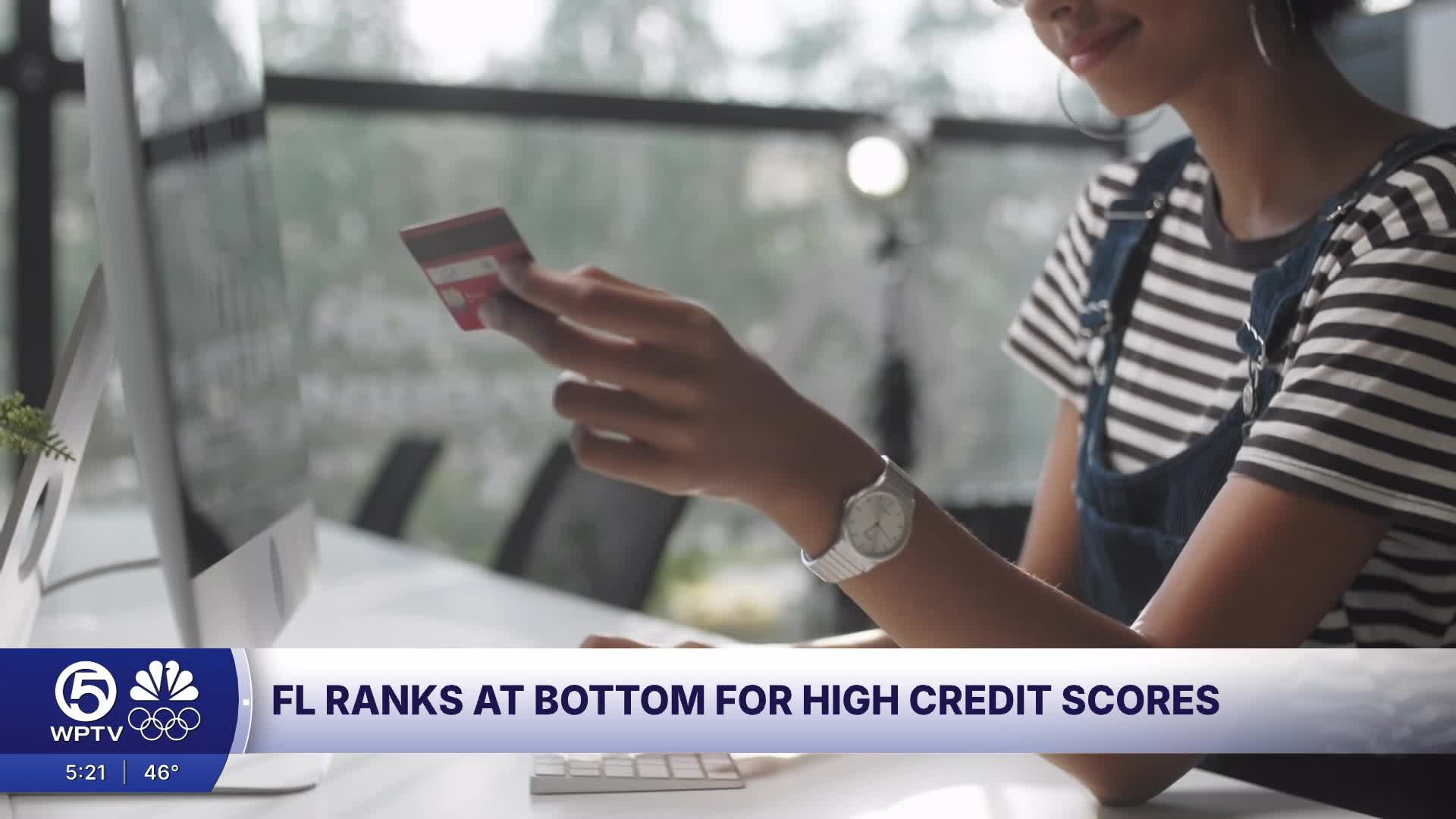Florida's average credit score lags behind national average