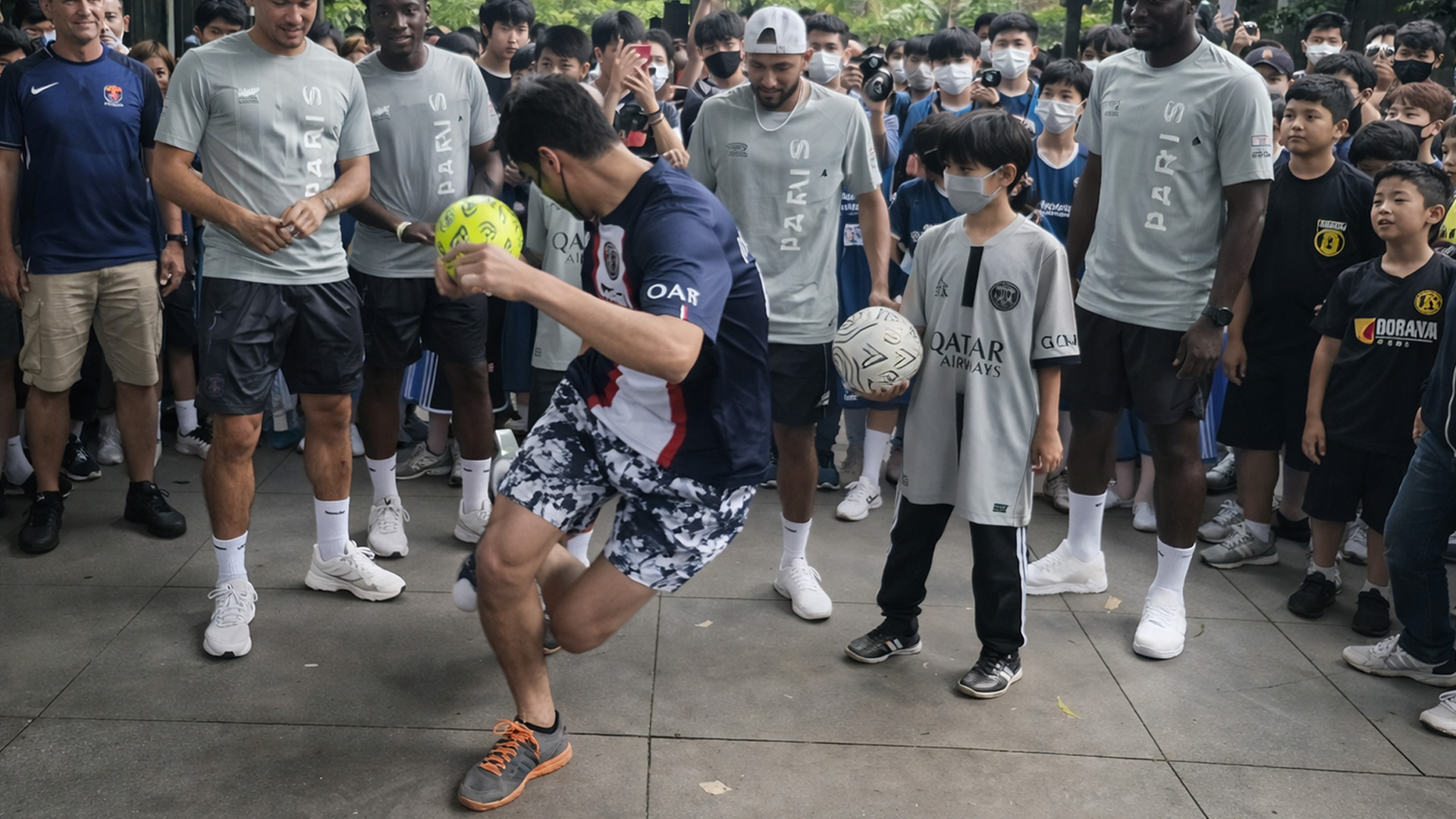 This guy shows skills in front of Neymar