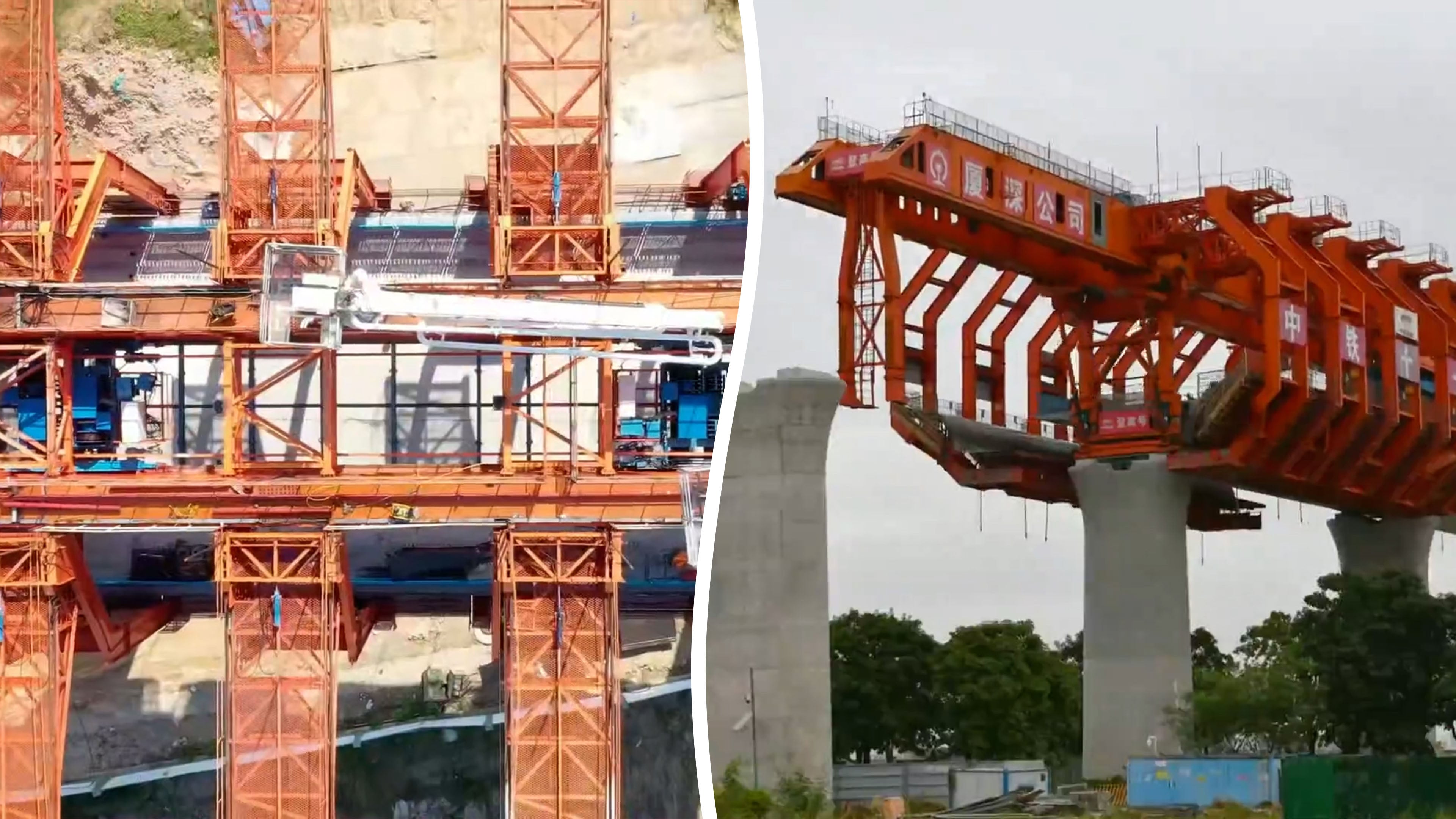 Time-lapse footage shows how high-speed rail is built in China