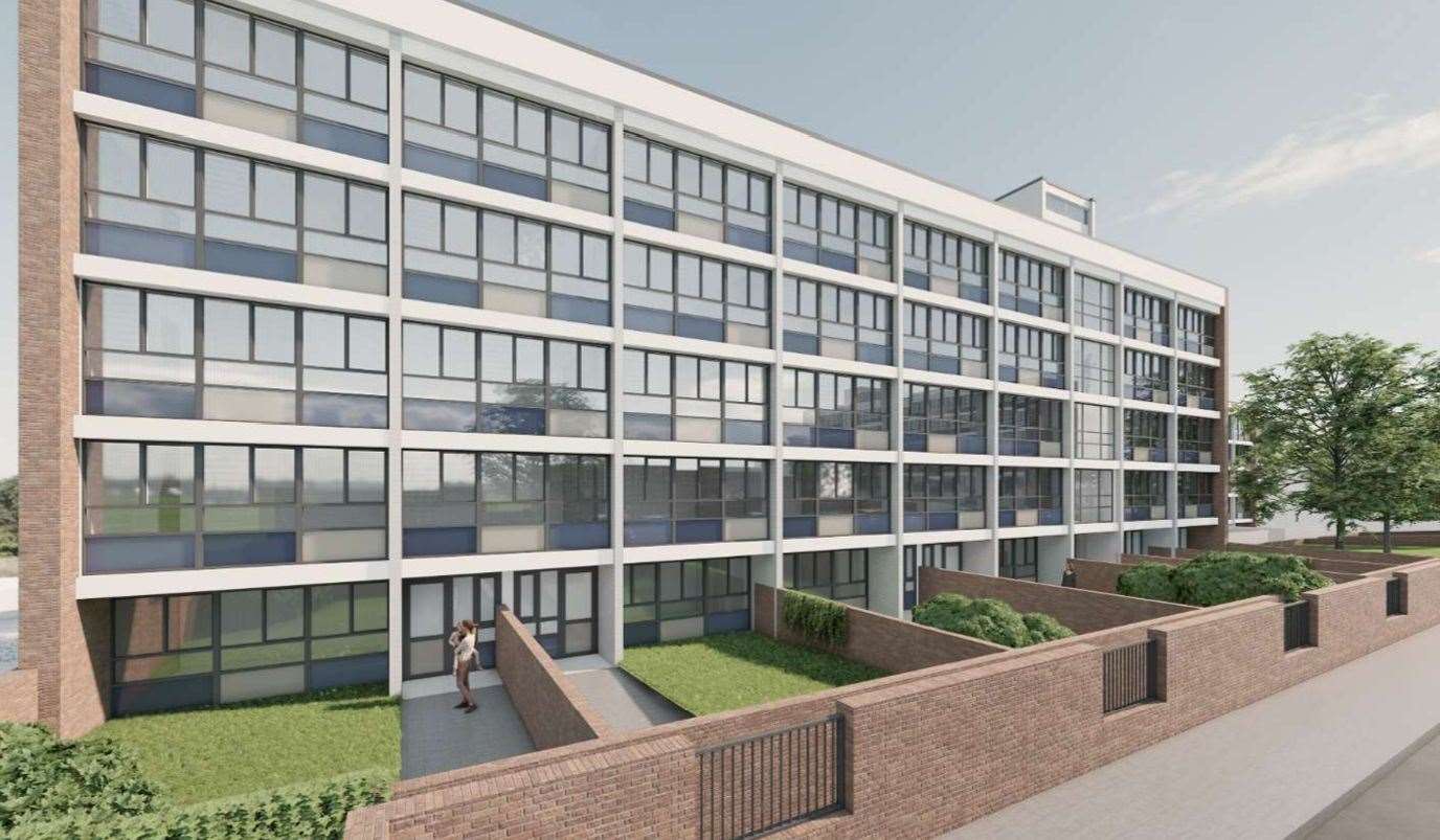 1960’s-built council housing flats in St Albans Close, Gillingham to ...