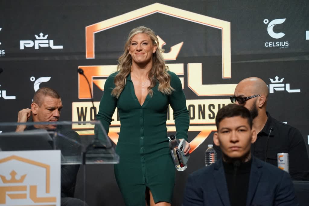 Kayla Harrison returns to the gym, reveals neck surgery scar after ...