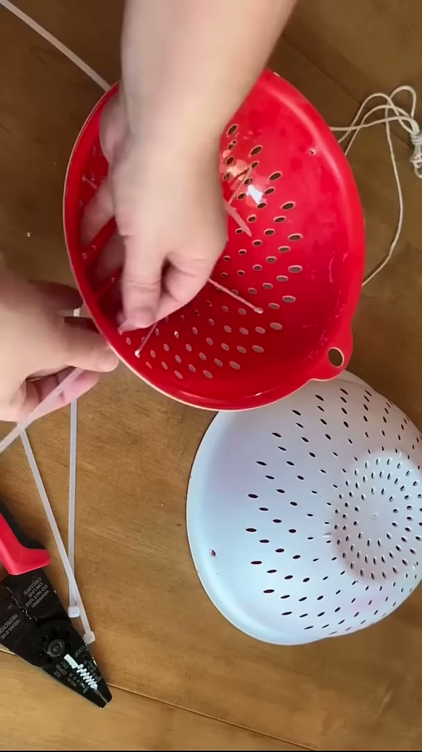 Zip tie 2 Dollar Tree colander together... 🤯